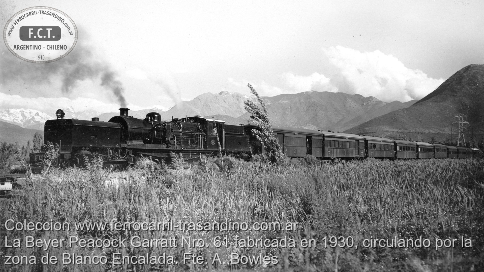 Ferrocarril Trasandino – Beyer Peacock – GARRAT – ( INGLATERRA )